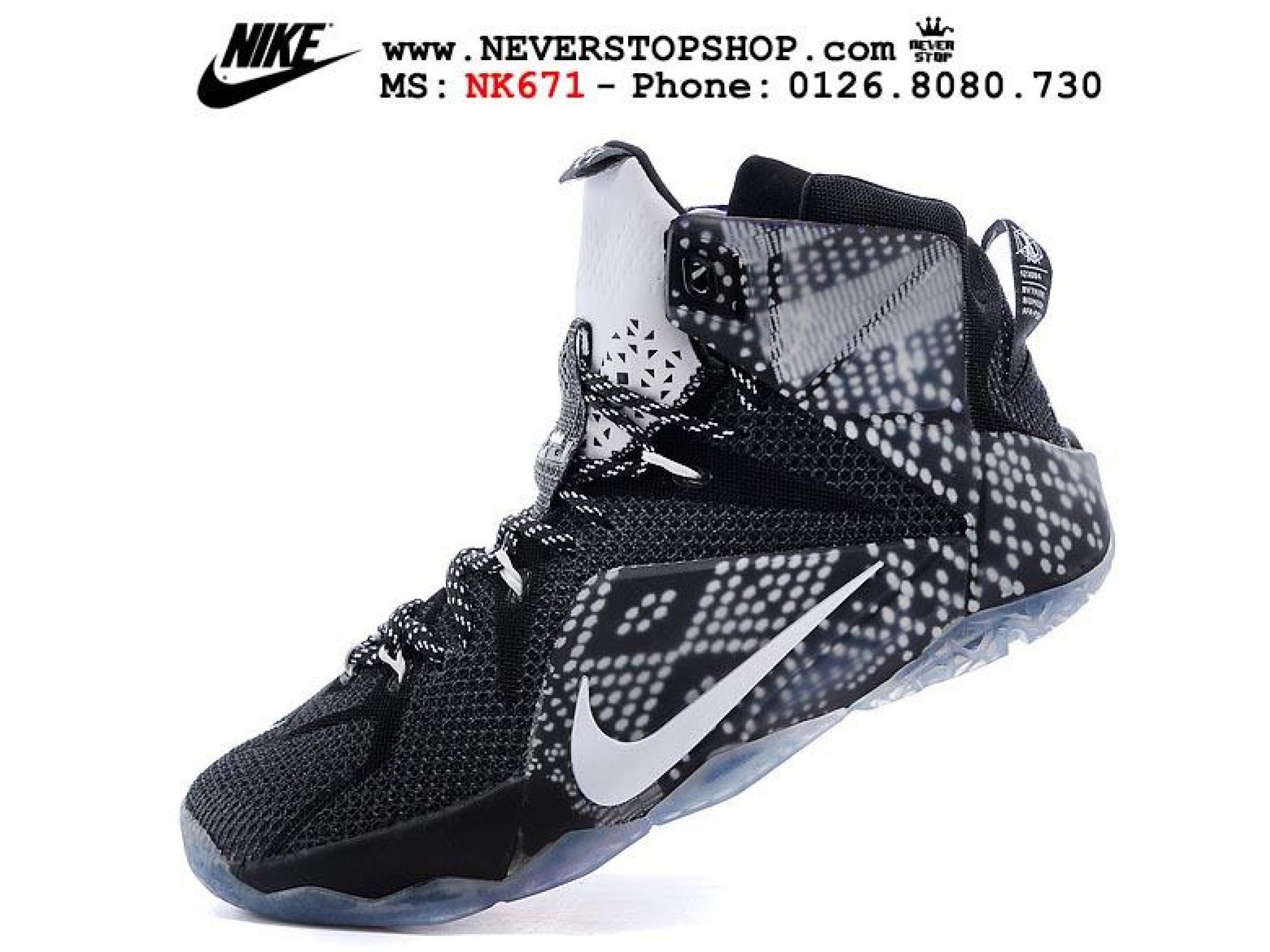 Giày bóng rổ NIKE LEBRON 12 BHM hàng đẹp cực chất,