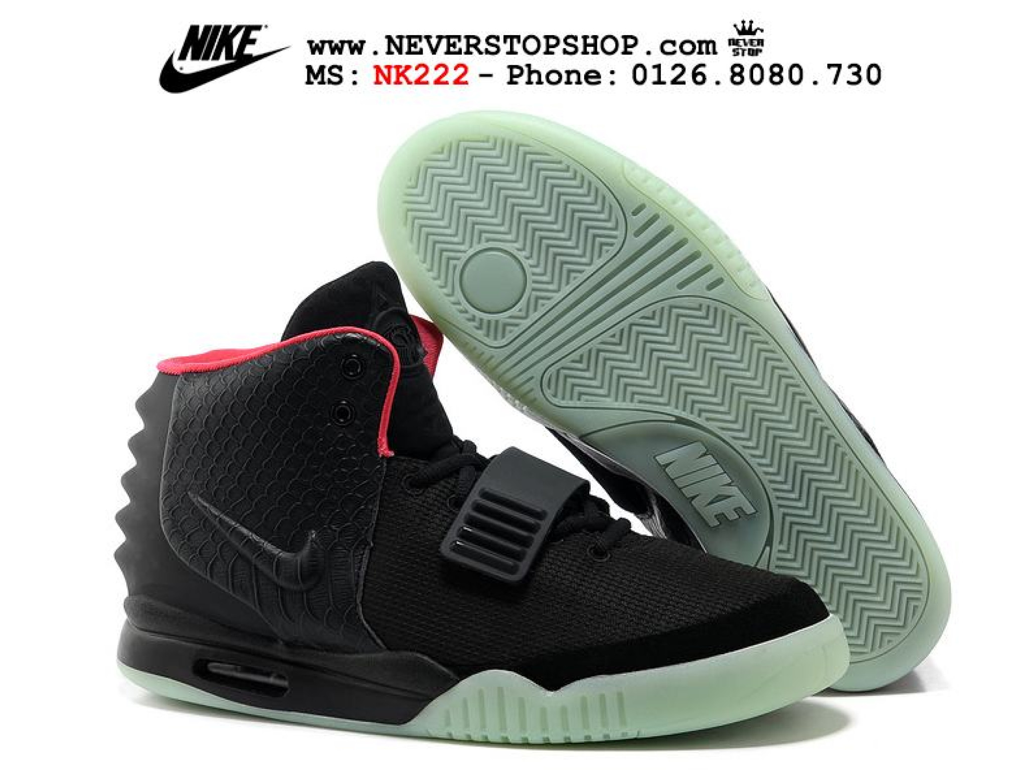 Giày NIKE YEEZY 2 SOLAR RED đế dạ quang, hàng độc ...